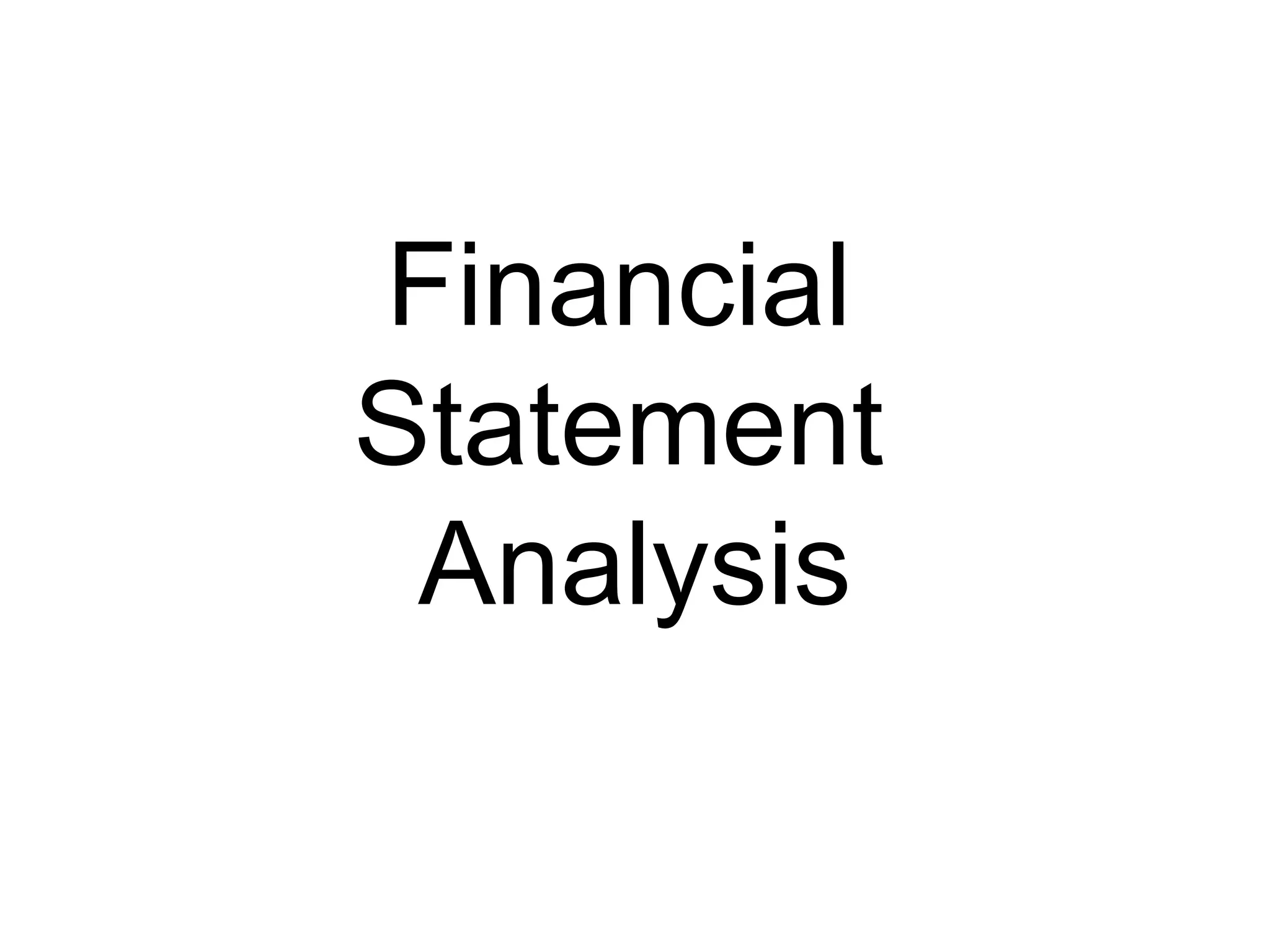 Financial statement analysis | PPT