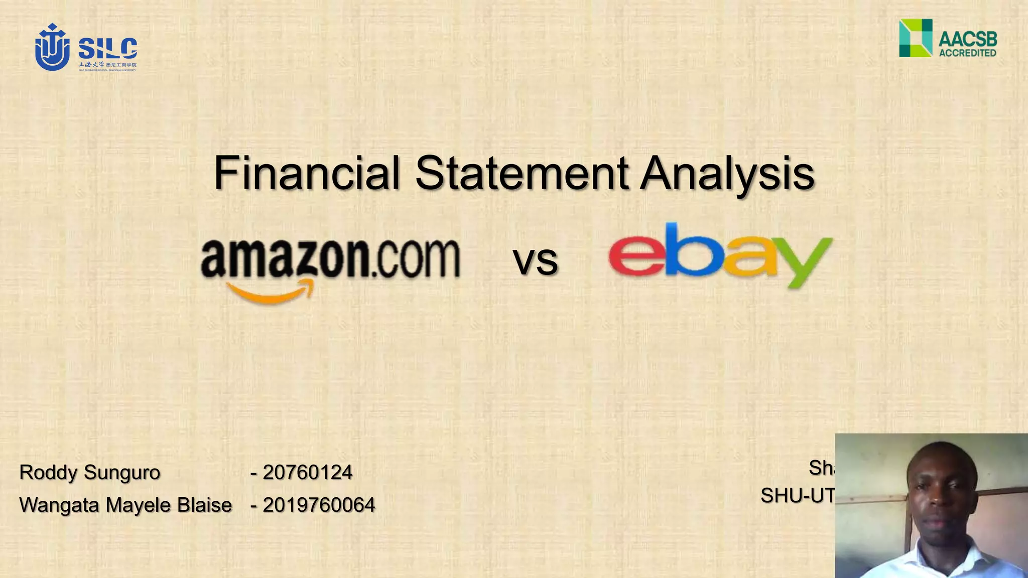 Financial statement analysis of Amazon and eBay | PPTX