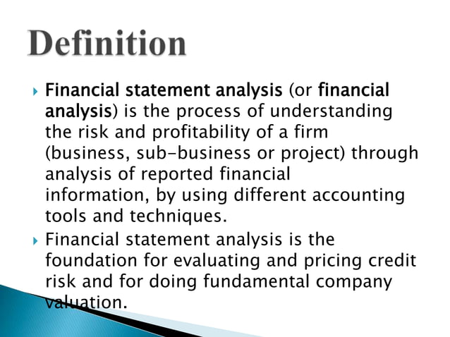 Financial statement analysis (1) | PPTX | Stocks and Bonds | Personal Investing