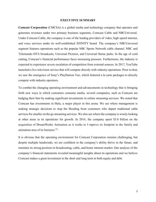 Comcast Financial Statement Analysis | PDF
