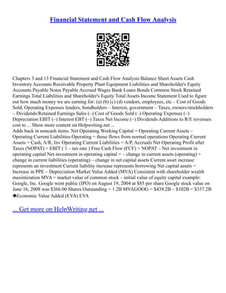 Financial Statement Analysis Essay | PDF