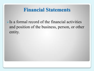 Financial statement analysis presentation | PPTX