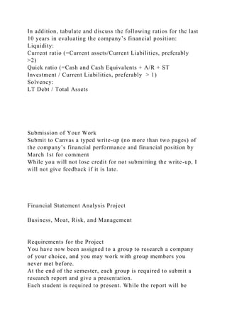 Financial Statement Analysis ProjectValuationValuation.docx