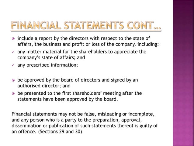 Financial statements | PPT