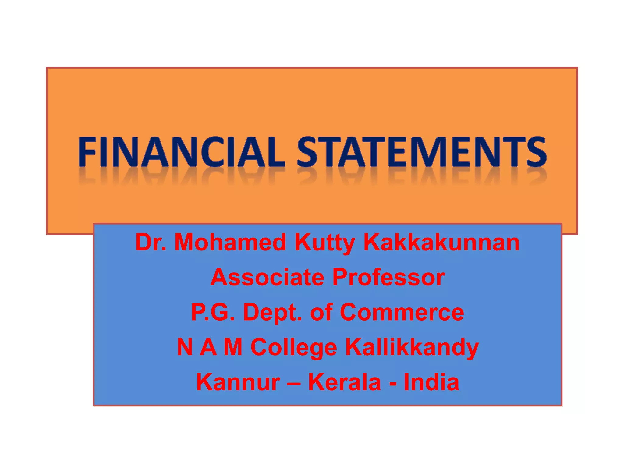 Financial statements | PPT | Free Download