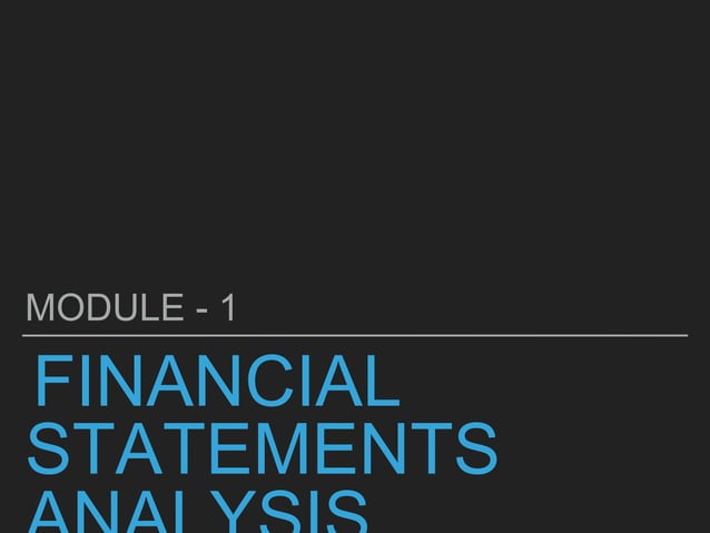 Financial statements analysis | PPT