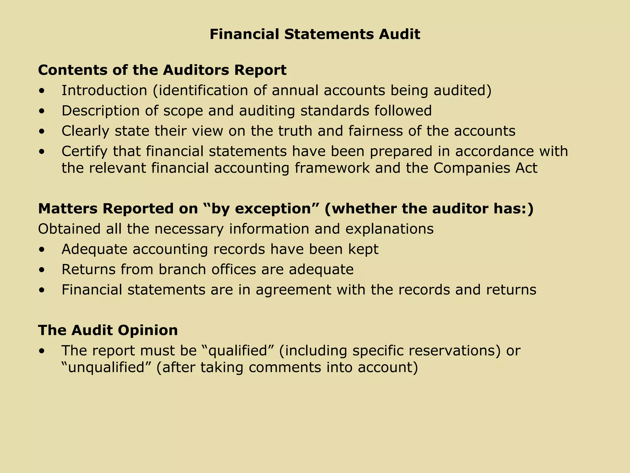 Financial Statements Audit | PPT