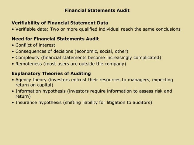 Financial Statements Audit | PPT | Business Accounting & Finance | Business