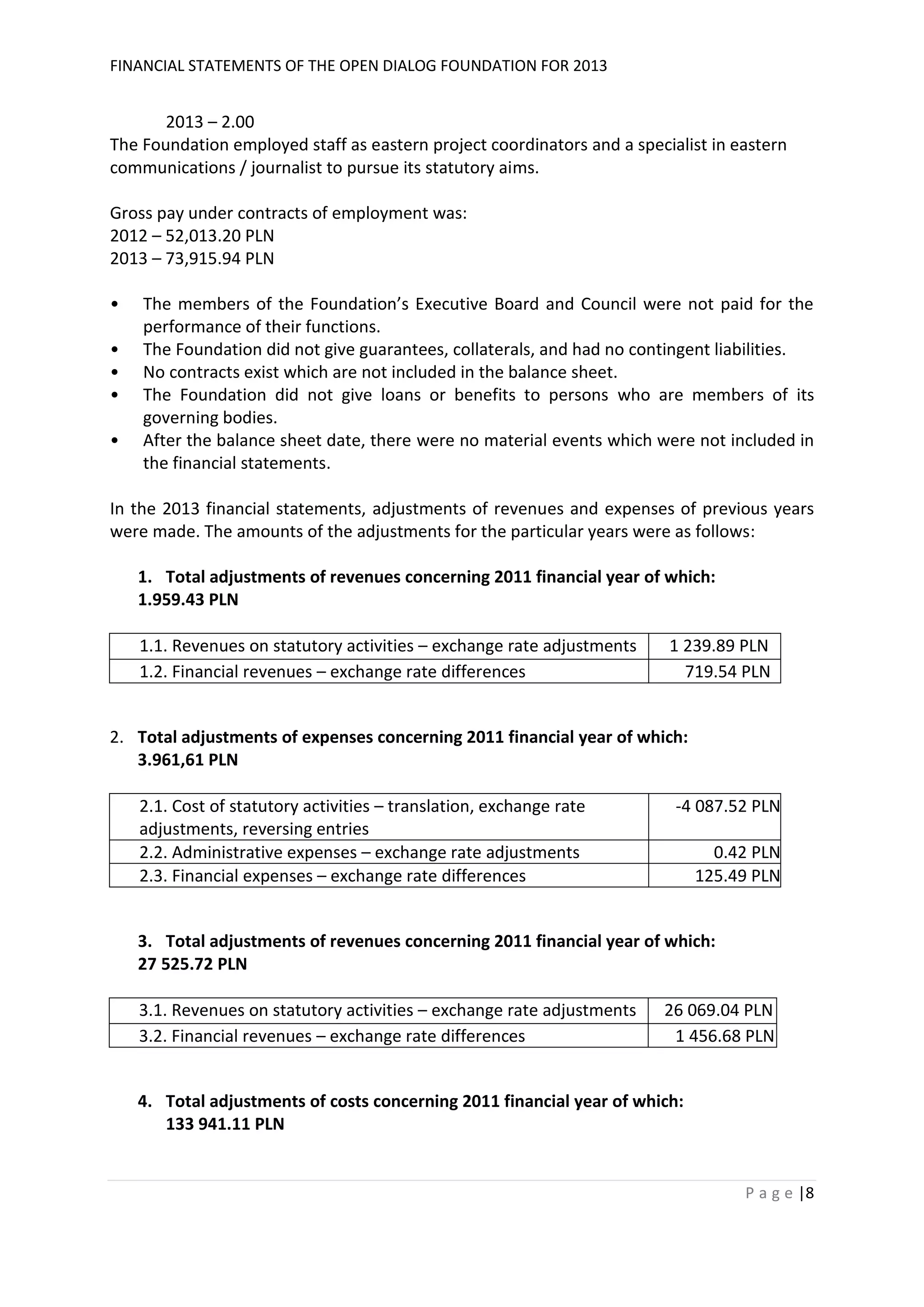 Financial statements odf 2013 | PDF