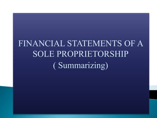 Final Accounts of a Sole proprietorship business part 1 | PPTX