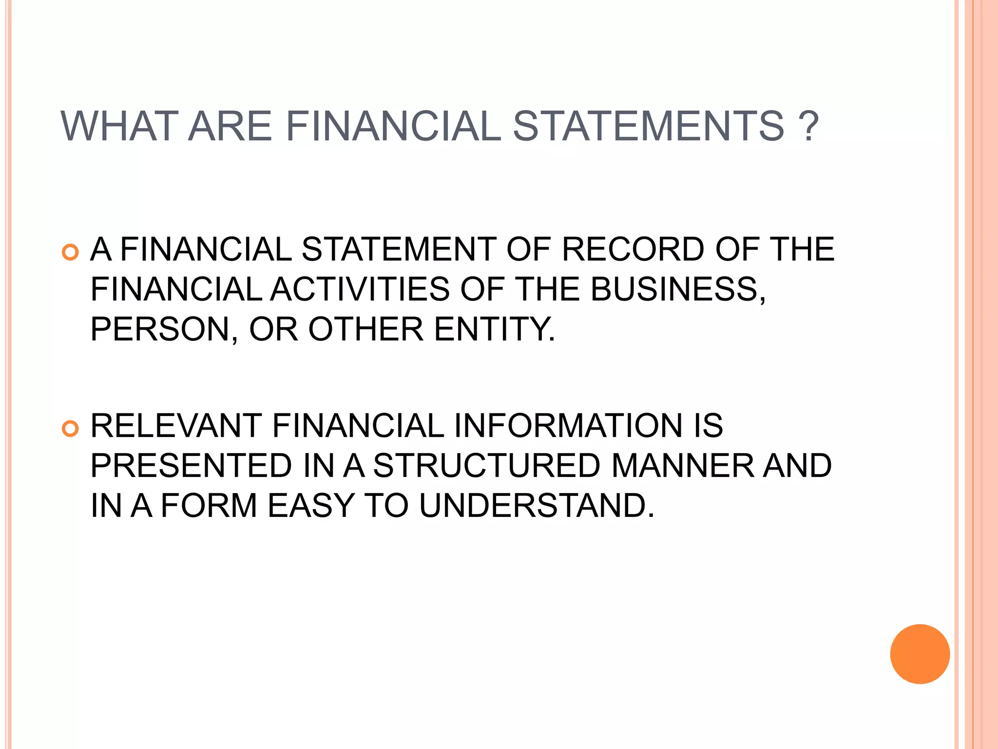 Financial statements ppt | PPTX