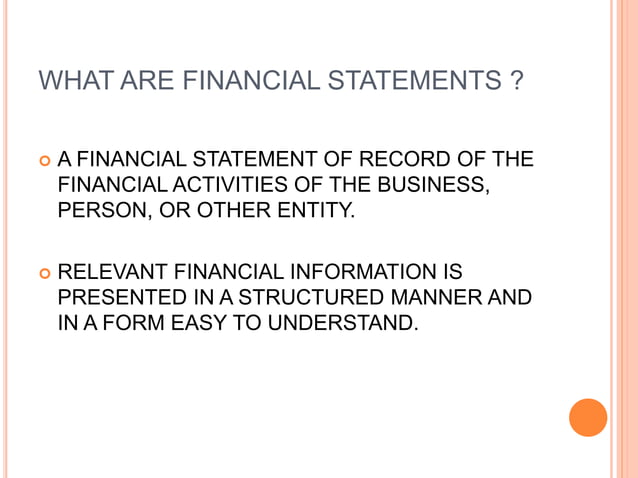 Financial statements ppt | PPTX