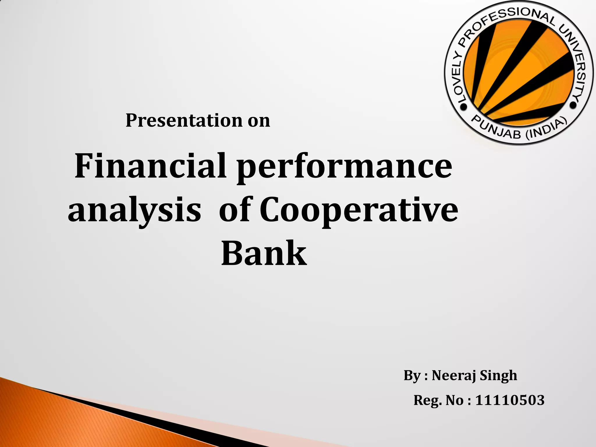 Financial statemet anlysis of co operative bank | PDF