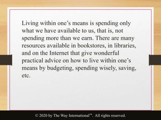 Financial Stewardship—Living within Our Means | PPTX
