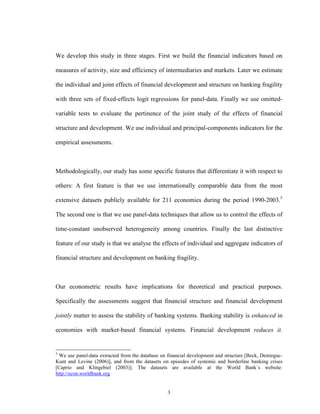 Financial structure, financial develop and banking fragility ...