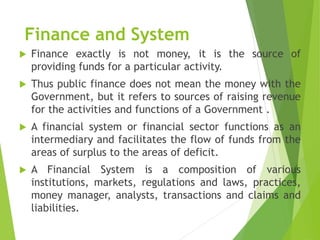 Introduction to financial system and its components | PPT