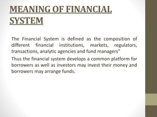 Financial system components and regulatory body | PPTX