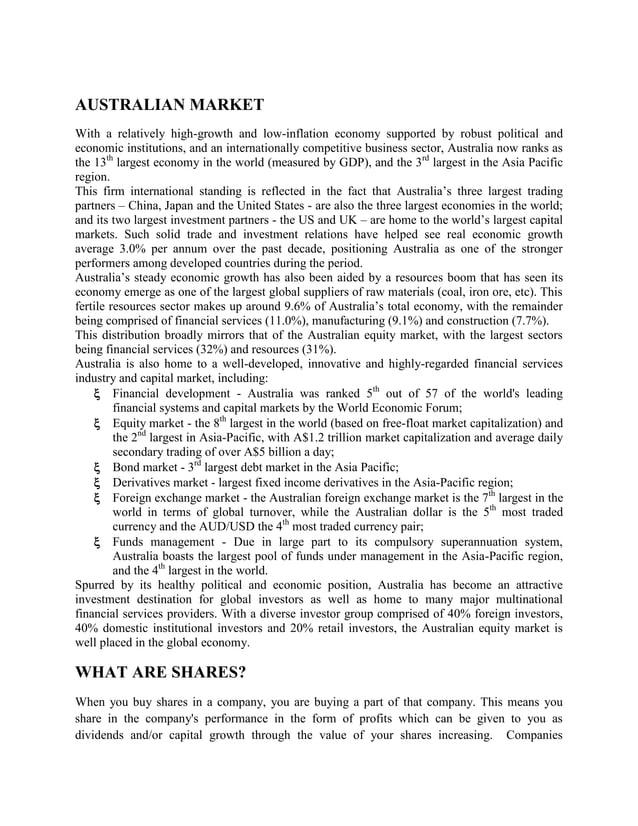 Financial system in Australia | PDF
