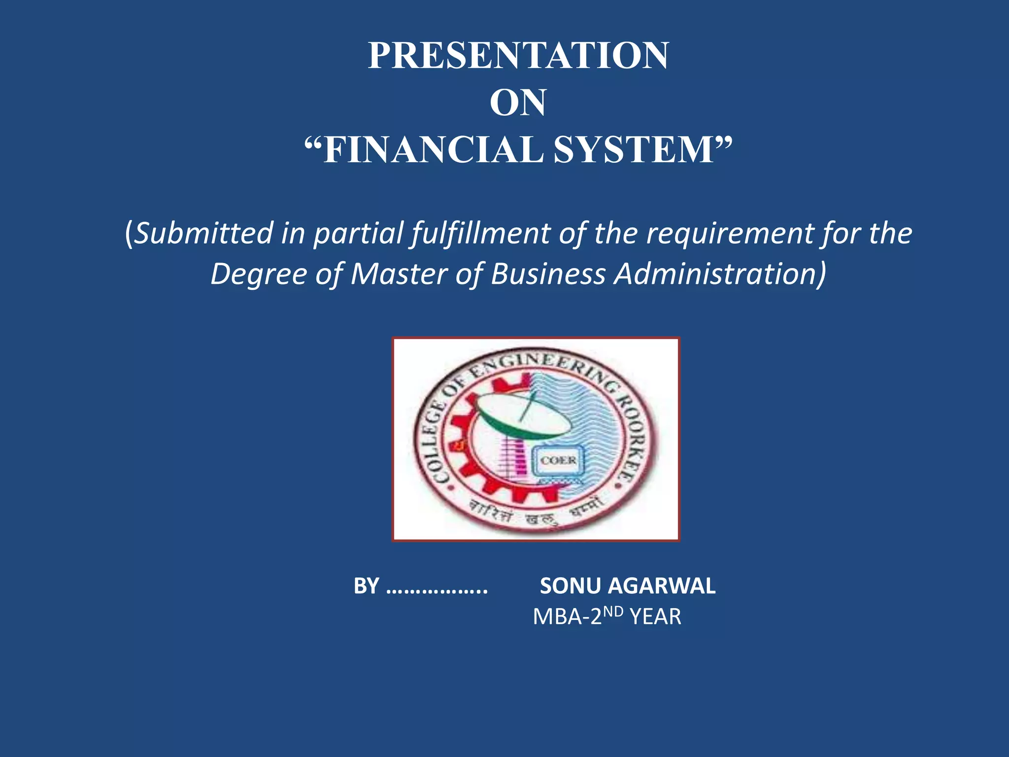 Financial system ppt | PPTX
