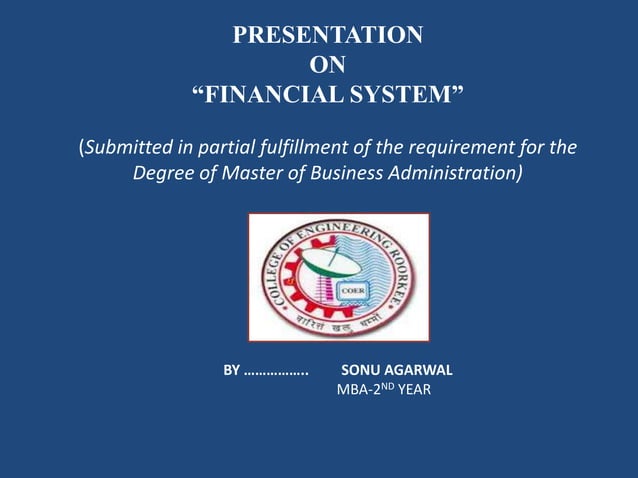 Financial system ppt | PPTX