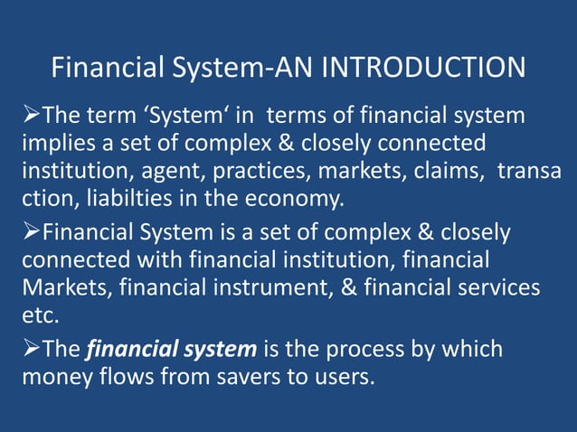 Financial system ppt | PPTX