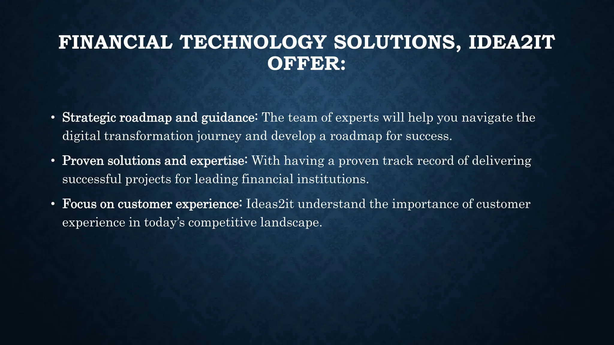 Financial Technology Solutions - Ideas2IT | PPTX