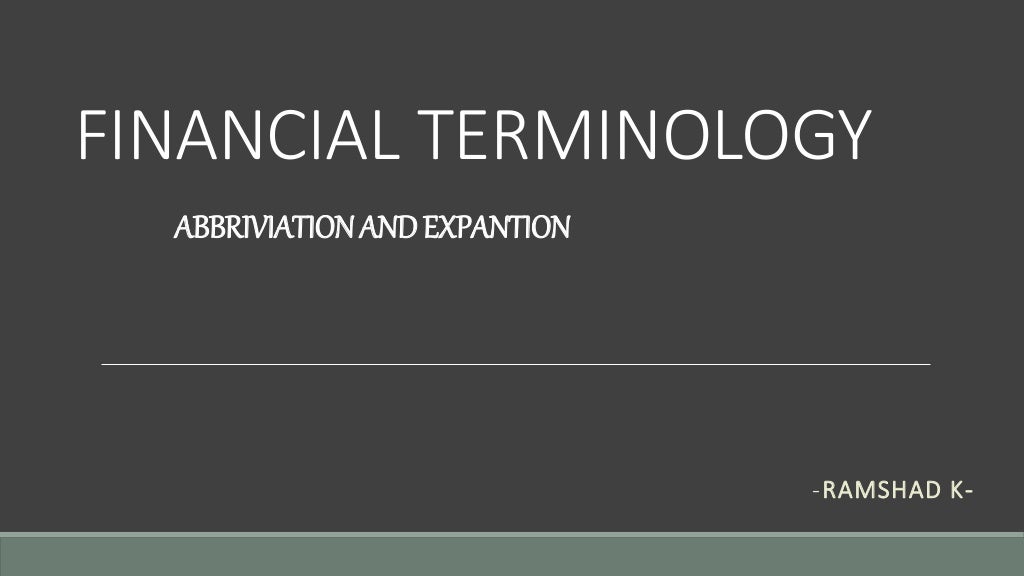 Financial Terminology financial-terminology