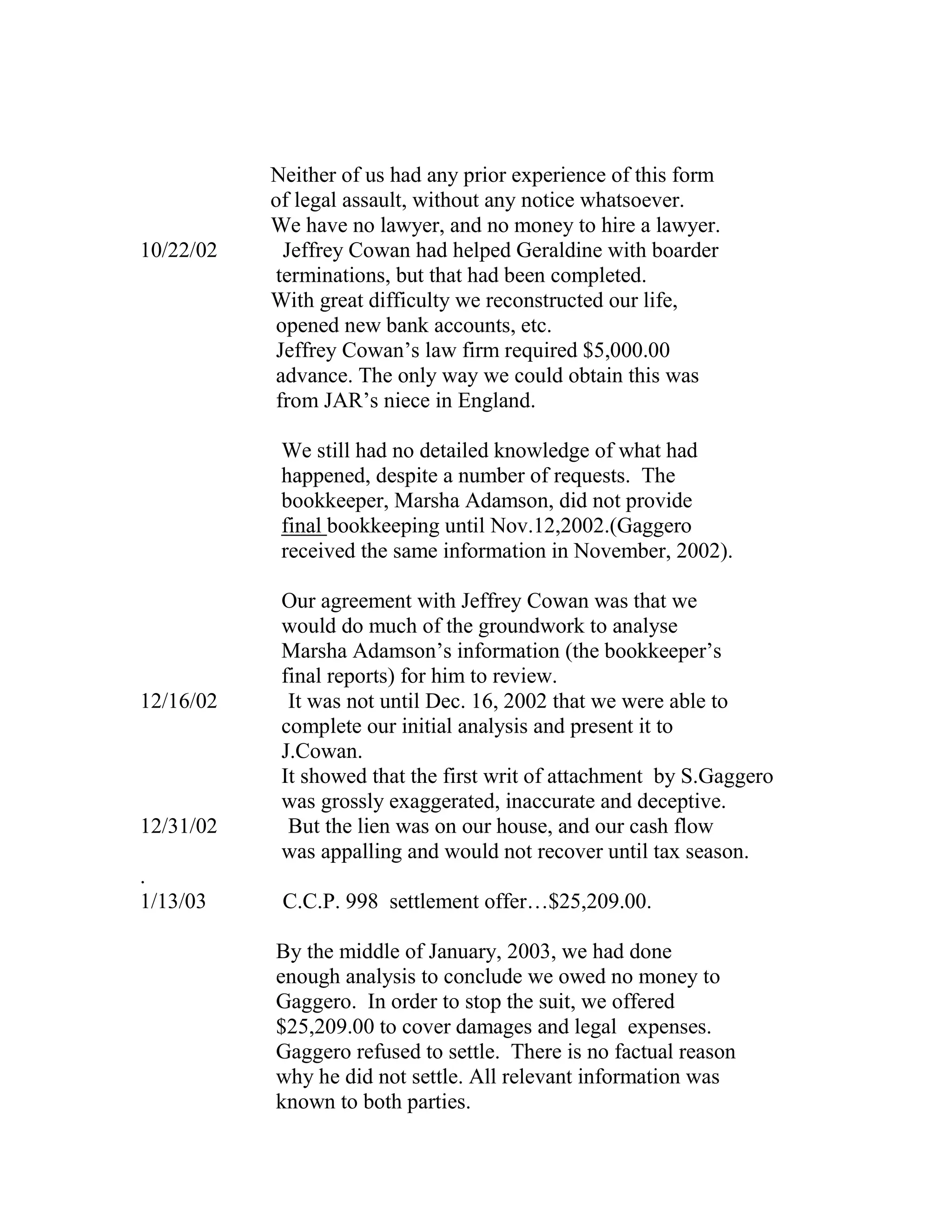 Financial timeline declaration 7 3 05 1 | PDF