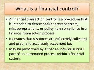 Financial transaction control process of suzlon | PPTX
