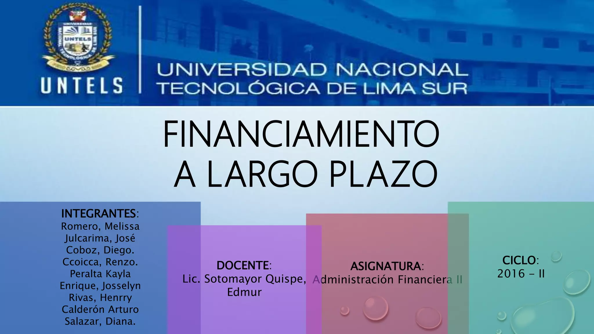 Financiamiento a largo plazo | PPTX
