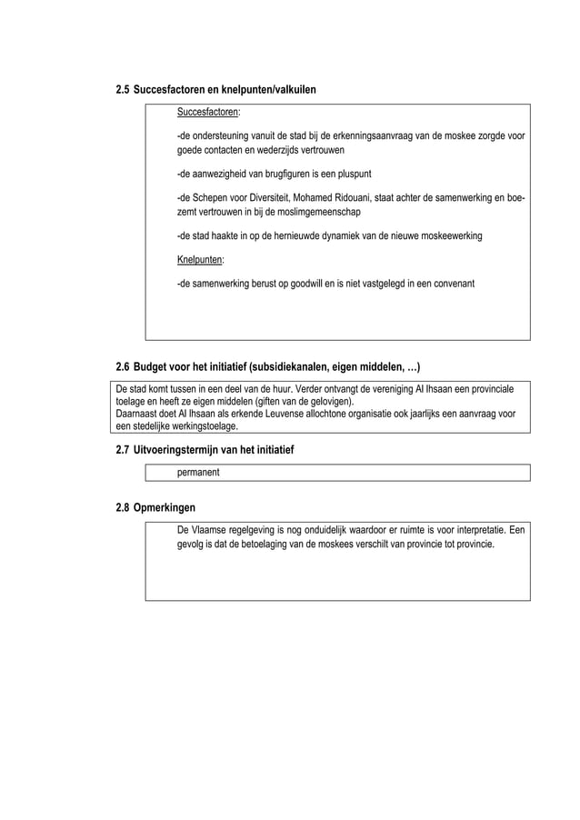 Subsidie moskee afhankelijk van provincie | PDF