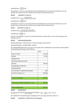 Financiële analyse en ratio | PDF