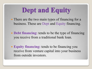 Financing a business | PPTX