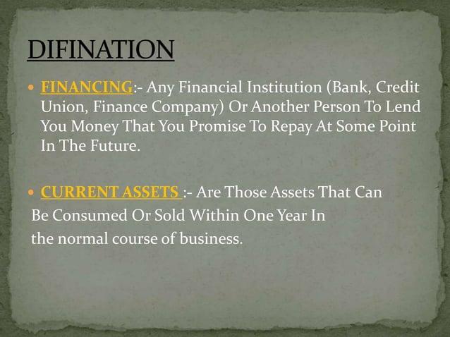 Financing current asset | PPT