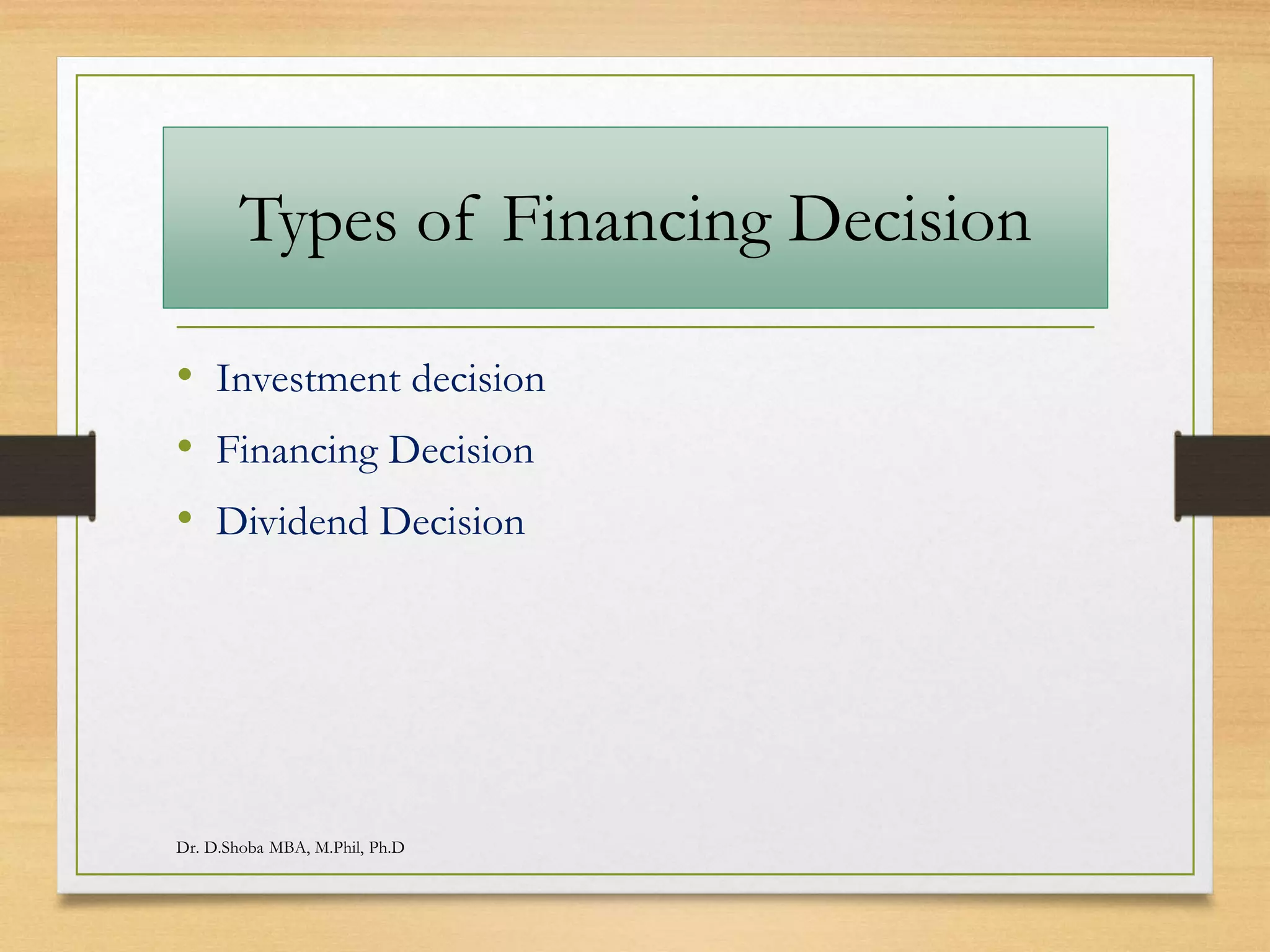 Financing decision | PPTX