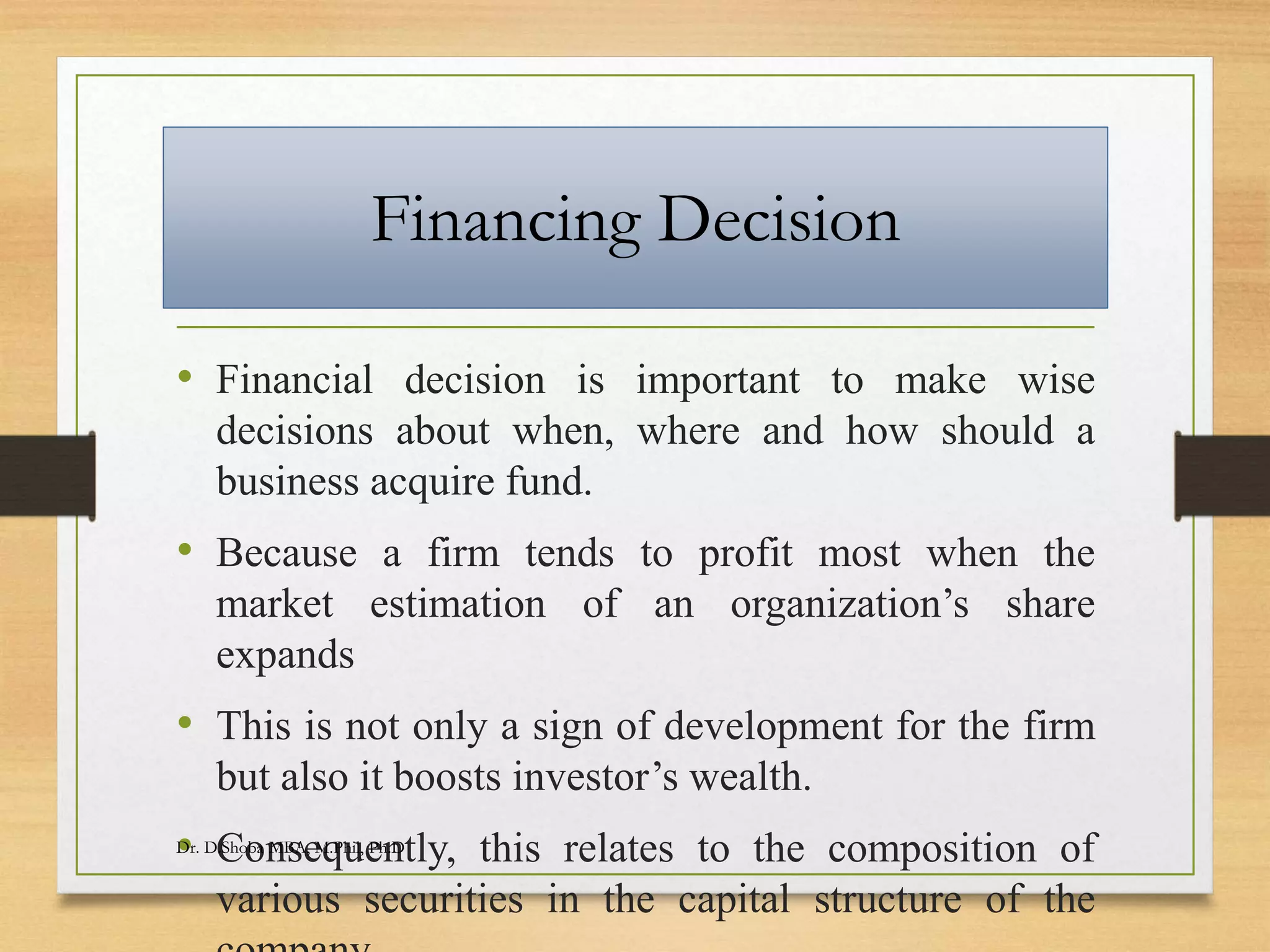 Financing decision | PPTX