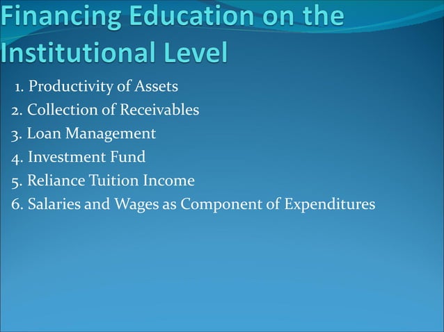 Financing education on the institutional level | PPT