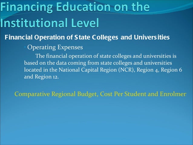 Financing education on the institutional level | PPT