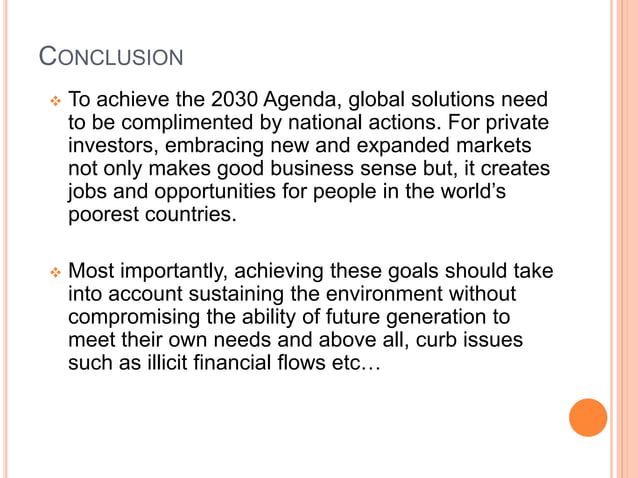 Financing for sustainable development goals | PPT