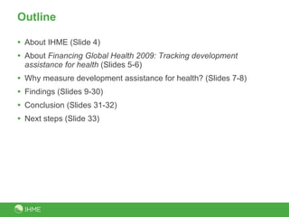 Financing of Global Health - IHME 0609 | PPT