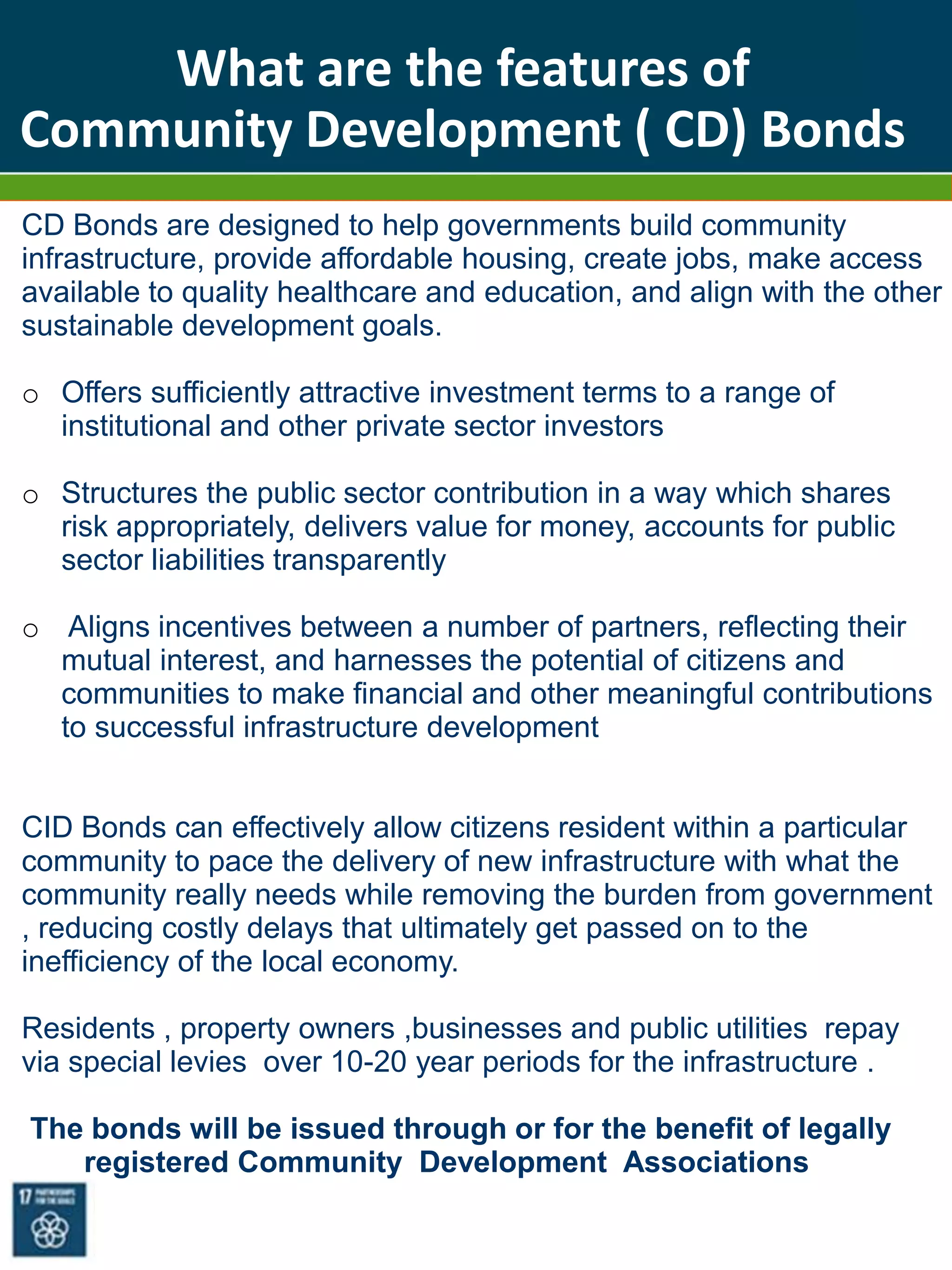 Financing the 2030 SDGs with Community Development Bonds sola ...