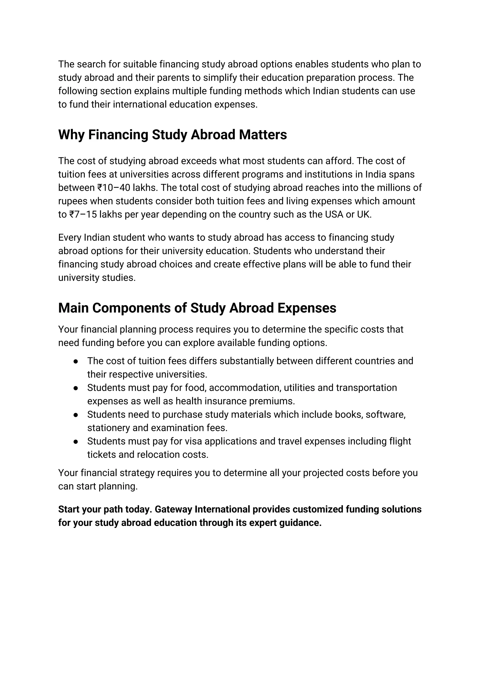 Financing Study Abroad for Indian Students: A Complete Guide | PDF