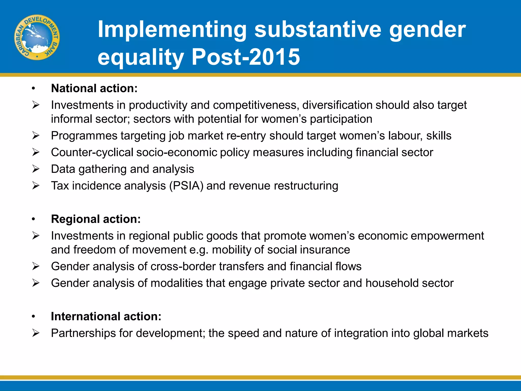 Financing Substantive Gender Equality within A New SDG Framework | PPT