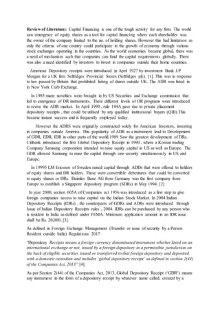 Financing through Global Depository Route by Indian Companies ( Authors : Paritosh Dhondiyal and ...