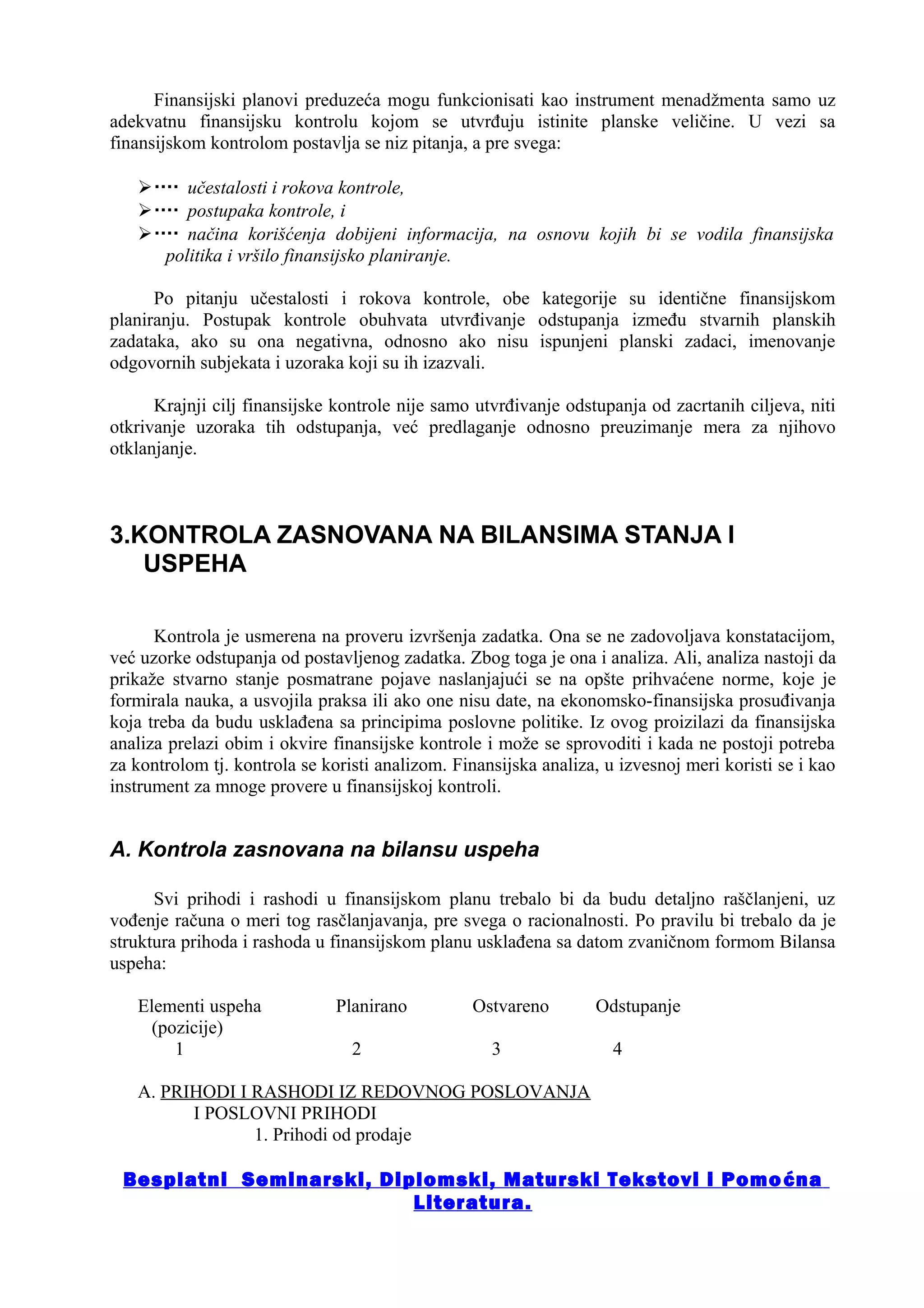 Finansijska kontrola iz predmeta finansijski menadzment | PDF