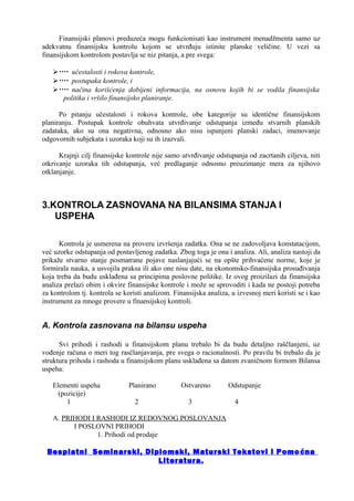 Finansijska kontrola iz predmeta finansijski menadzment | DOC