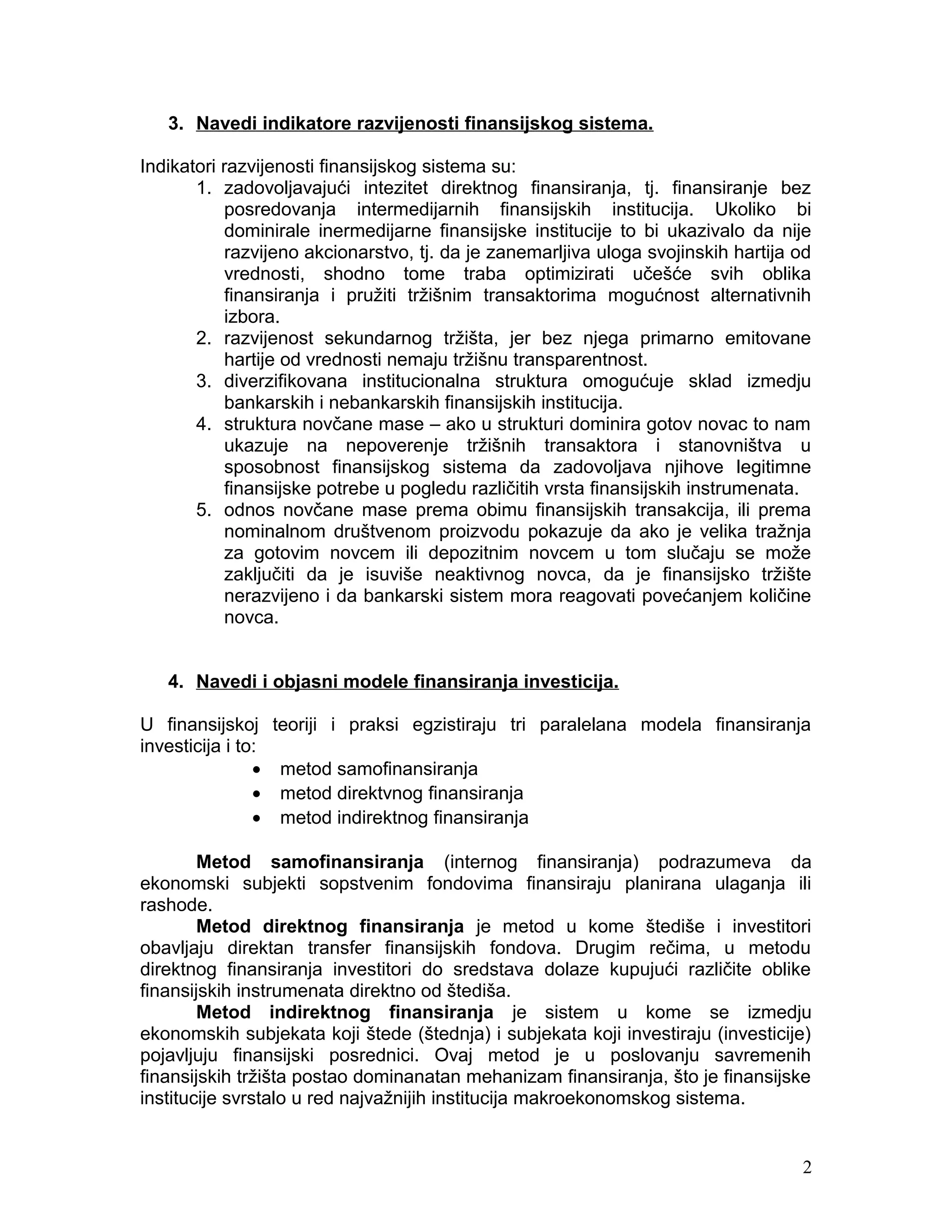 Finansijska trzista pitanja i odgovori | DOC