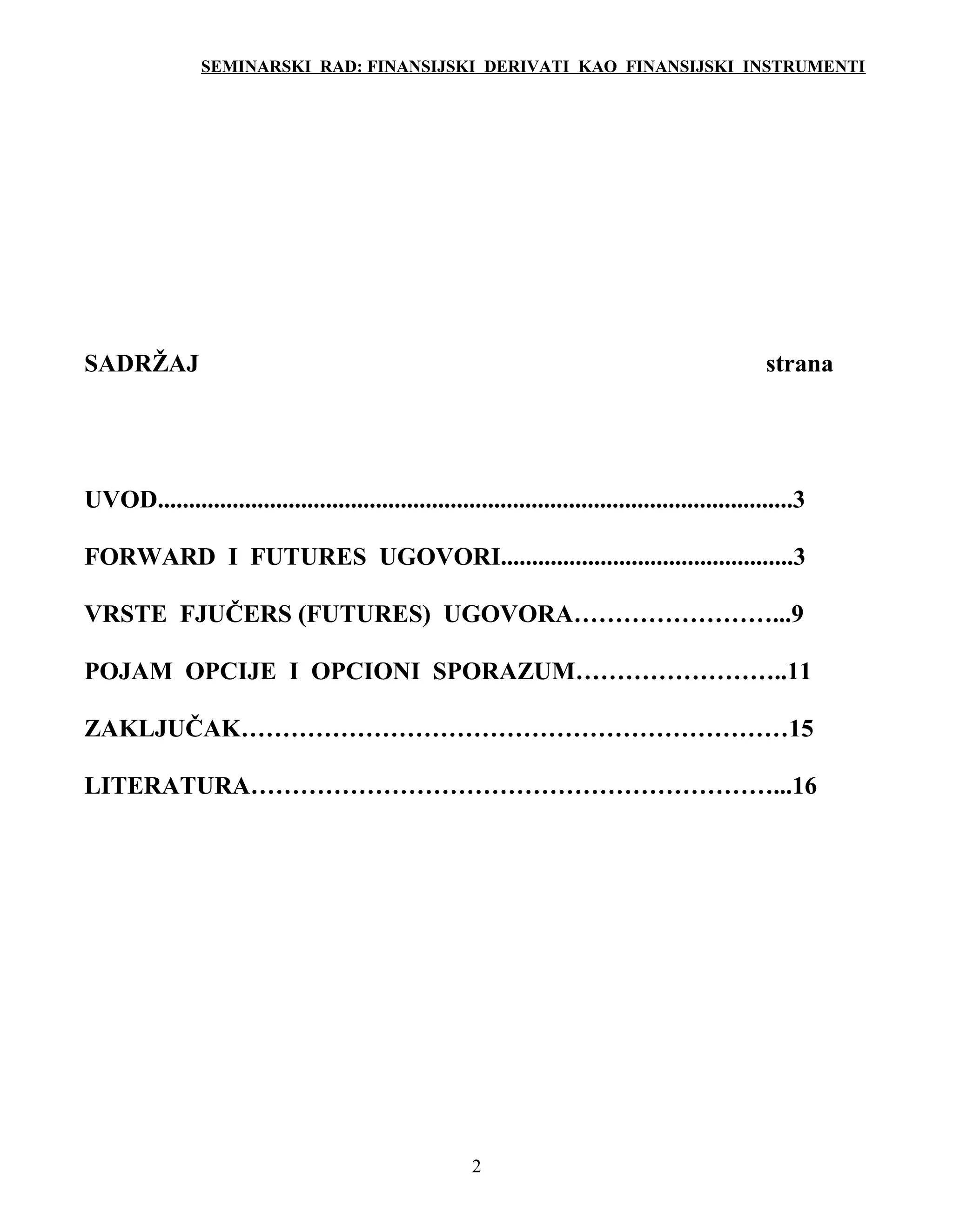 Finansijski derivati kao finansijski instrumenti medjunarodne poslovne ...