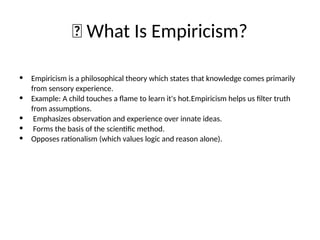 empiricism in islam oisngoskngksnksengkseng | PPT