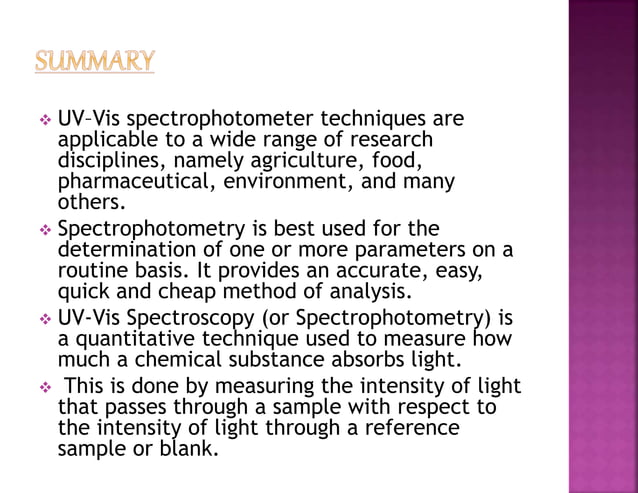 calibration uv visible spectroscopy.pptx | Chemistry | Science